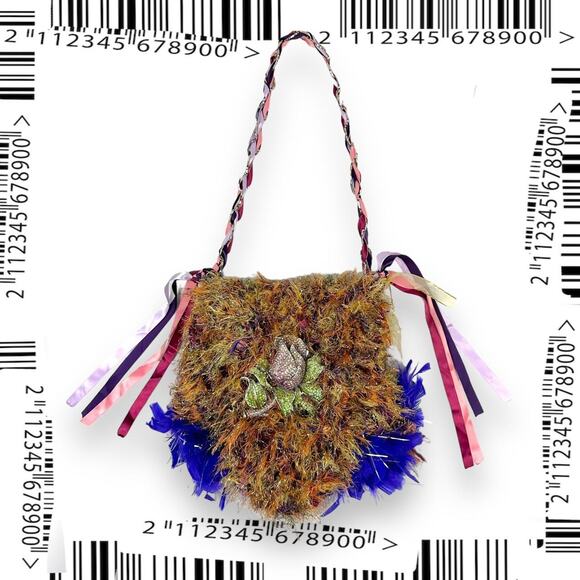 American Vintage | Bags | Rare Y2k Perla Lichi Feather Frills ...